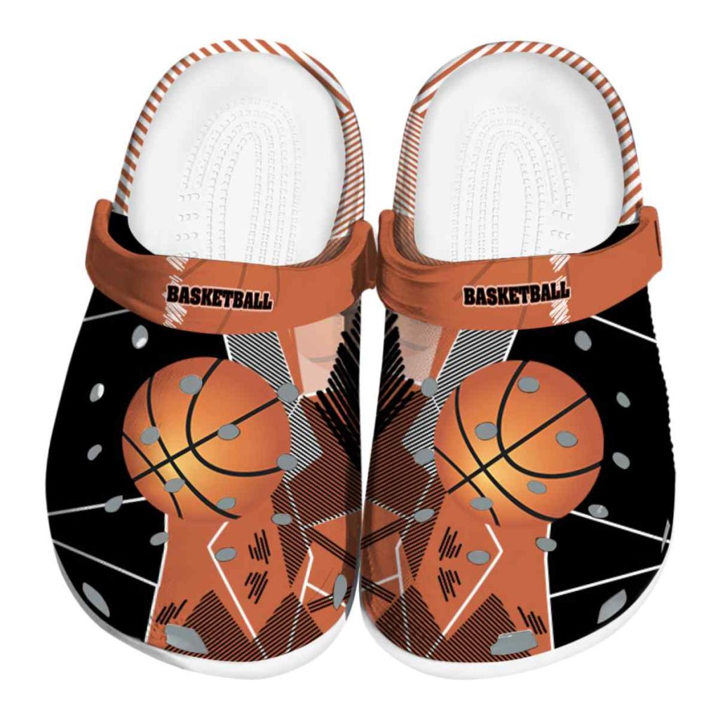 Basketball Geometric Background Clog - VivaCrocs