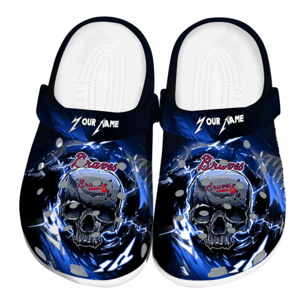 Custom Atlanta Braves Gothic Skull Clog - VivaCrocs