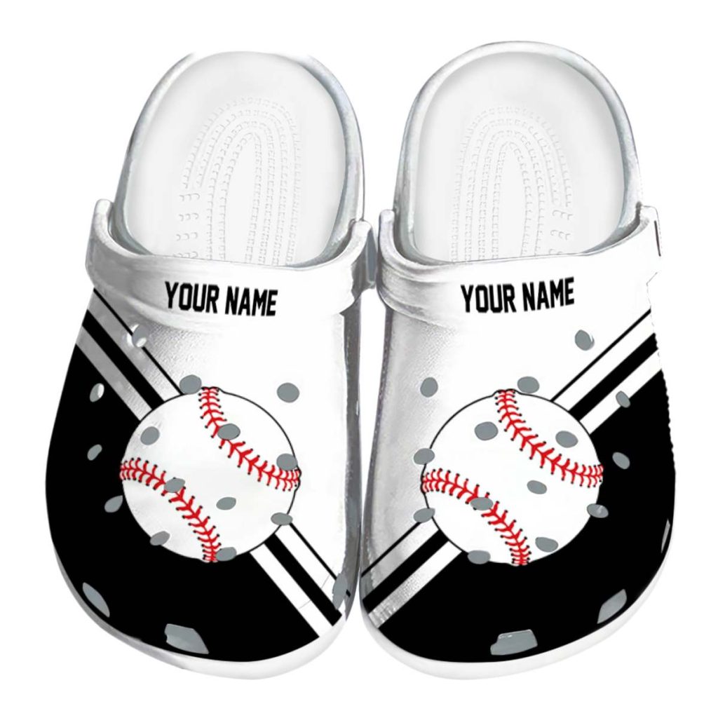 Custom Baseball Striped Accents Clog - VivaCrocs