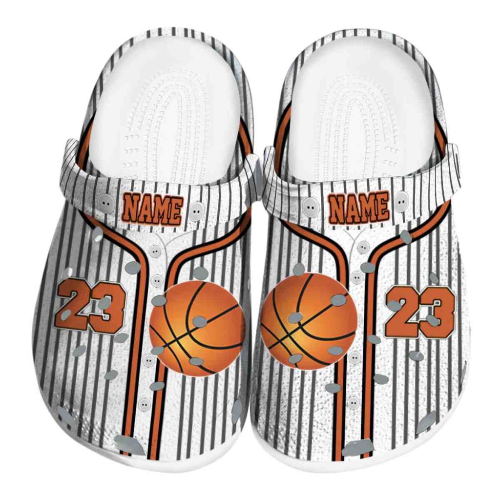Custom Basketball Pinstripe Pattern Clog - VivaCrocs
