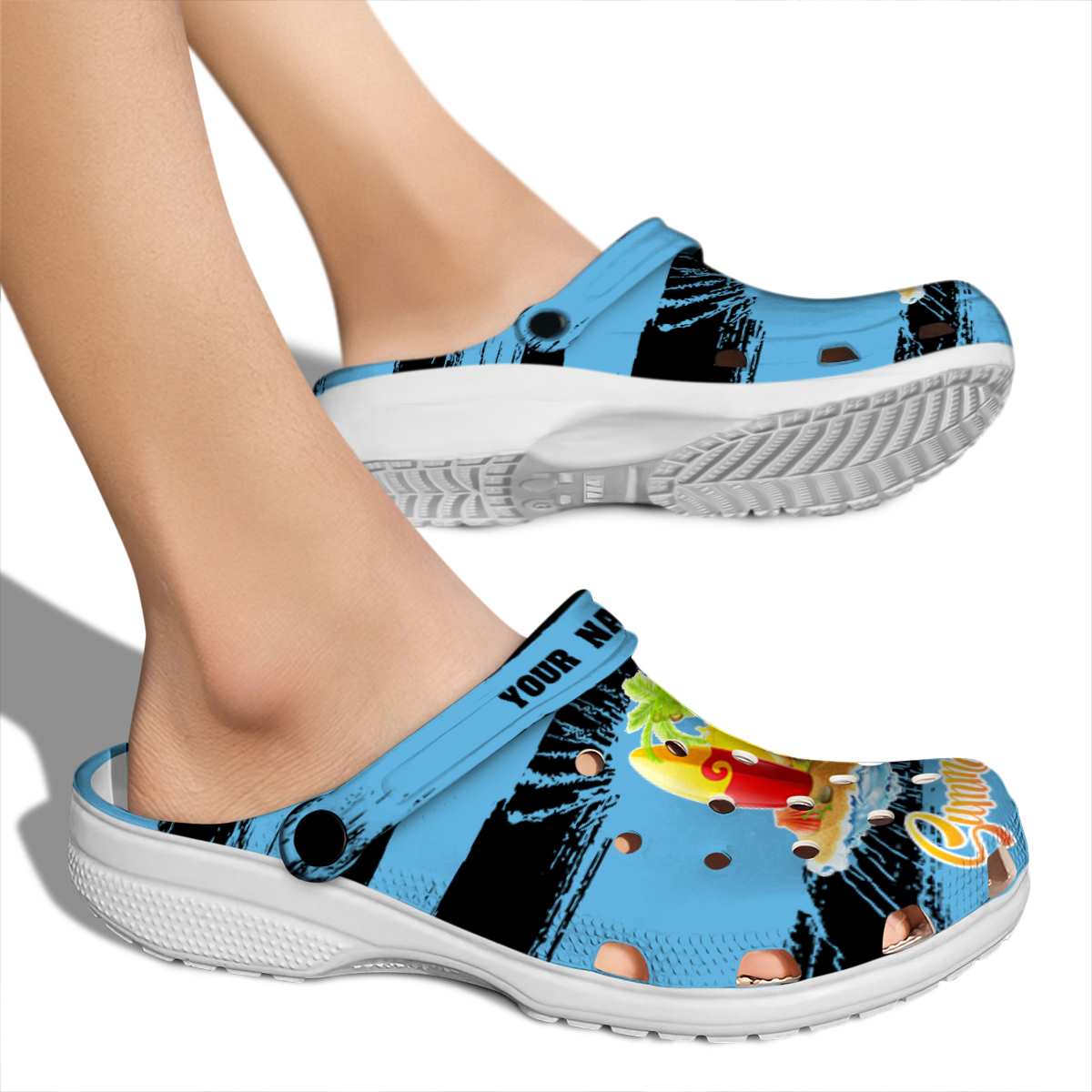Custom Beach Paint Splatter Graphics Clog - VivaCrocs
