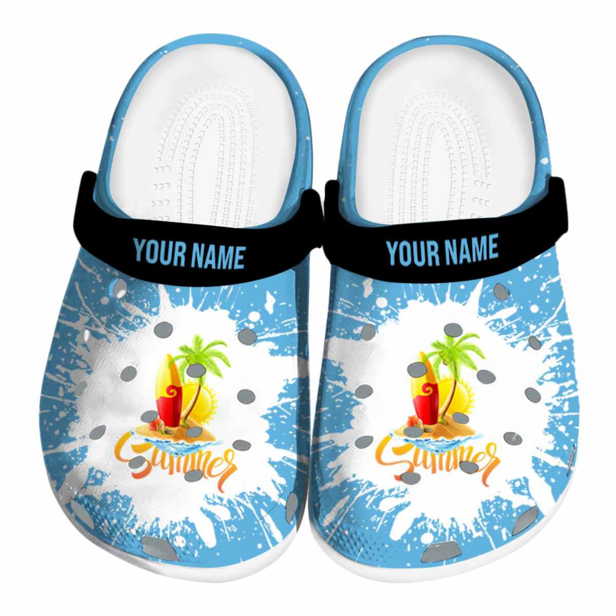 Custom Beach Splash Art Clog - VivaCrocs