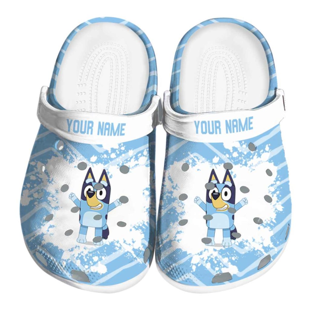 Custom Bluey Zigzag Paint Burst Clog - VivaCrocs
