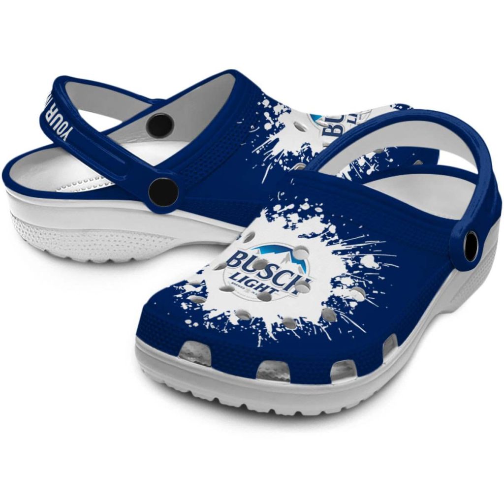 Custom Busch Light Splatter Background Clog - VivaCrocs