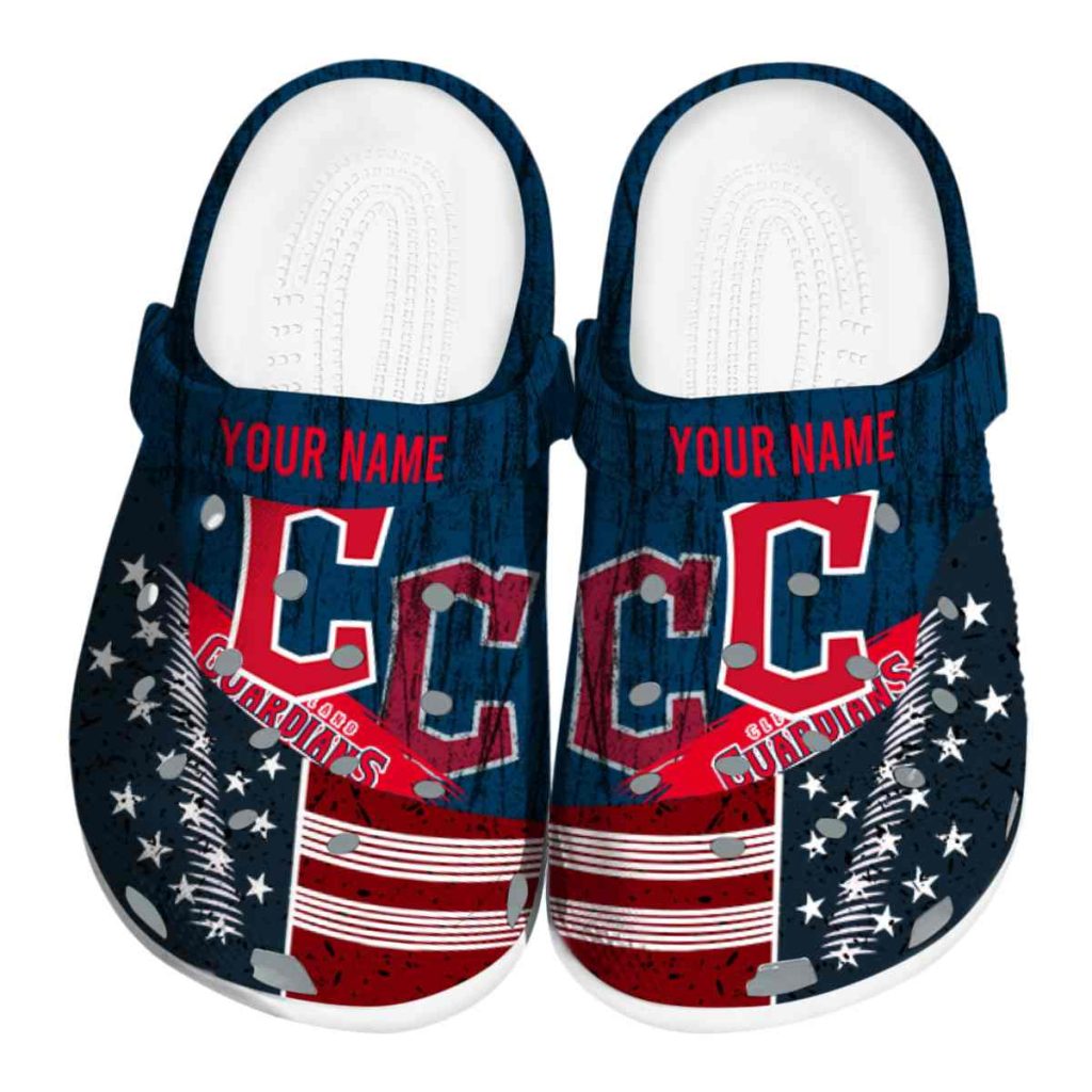 Custom Cleveland Guardians Star-Spangled Side Pattern Clog - VivaCrocs