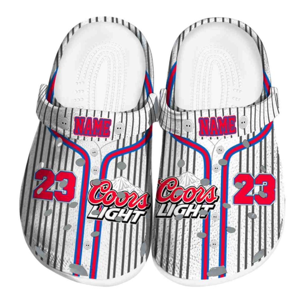 Custom Coors Beer Pinstripe Pattern Clog - VivaCrocs