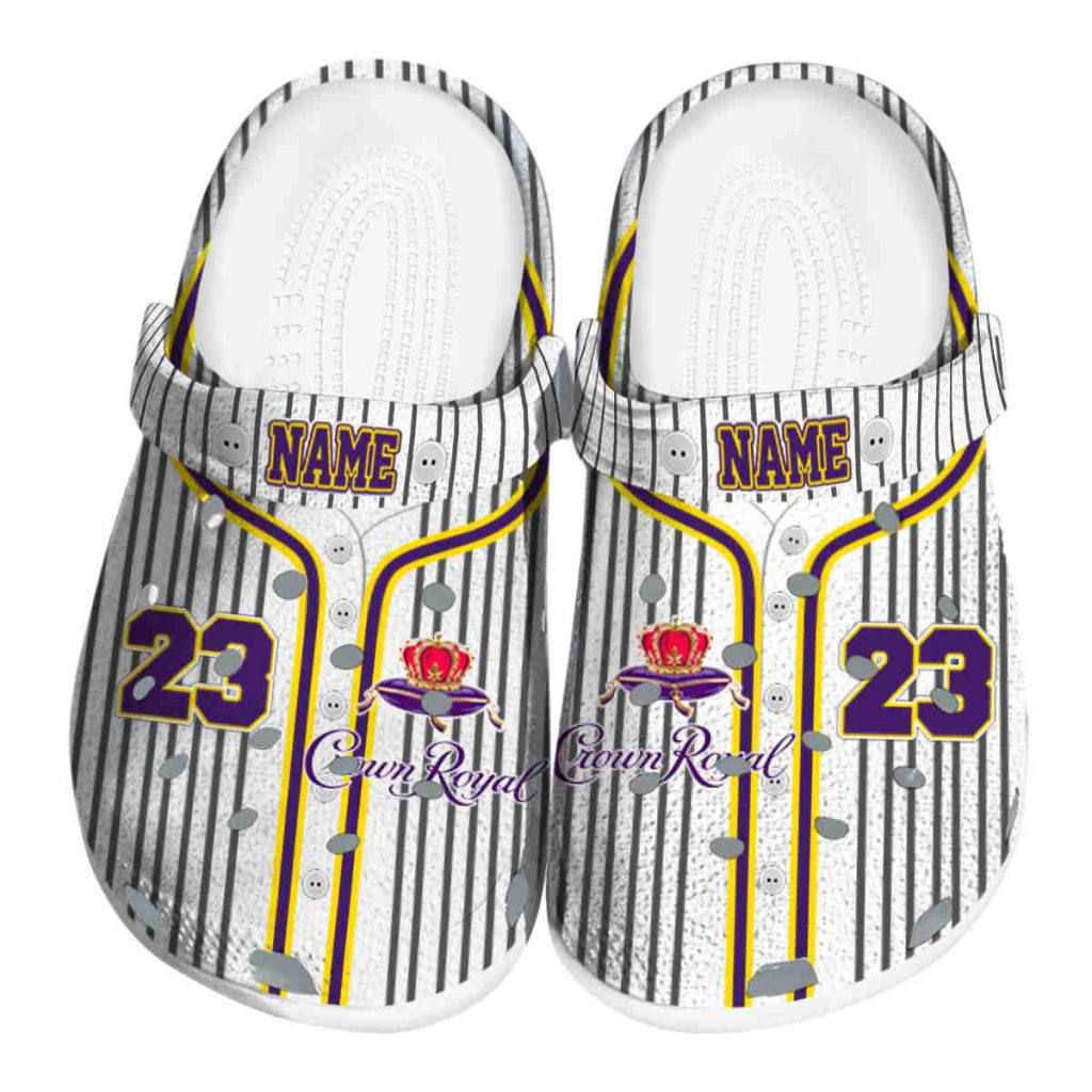 Custom Crown Royal Pinstripe Pattern Clog - VivaCrocs