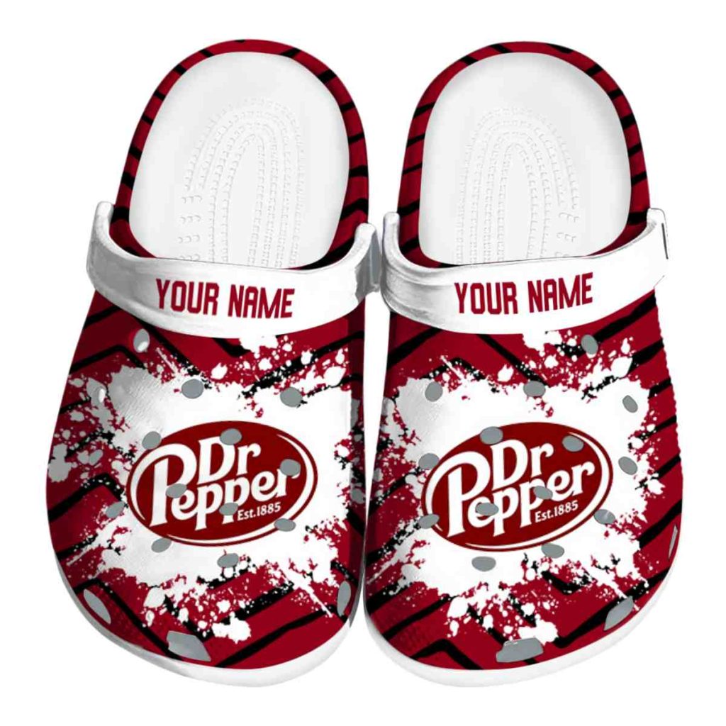 Custom Dr Pepper Zigzag Paint Burst Clog - VivaCrocs