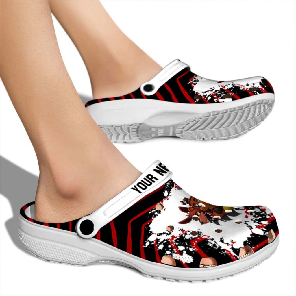 Custom FNAF Zigzag Paint Burst Clog - VivaCrocs
