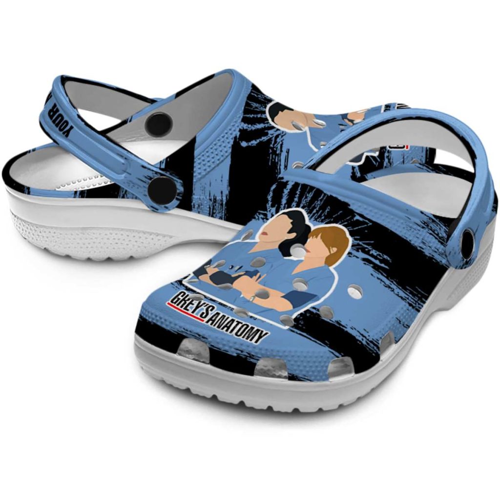 Custom Grey Anatomy Paint Splatter Graphics Clog - VivaCrocs