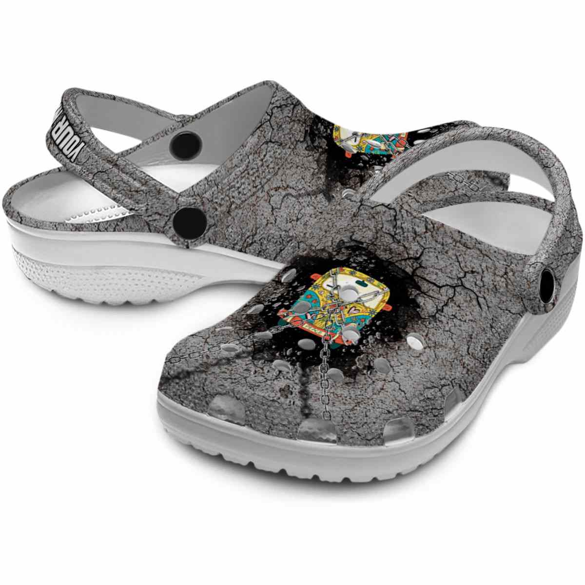 Custom Hippie Cracked Ground Texture Clog - VivaCrocs