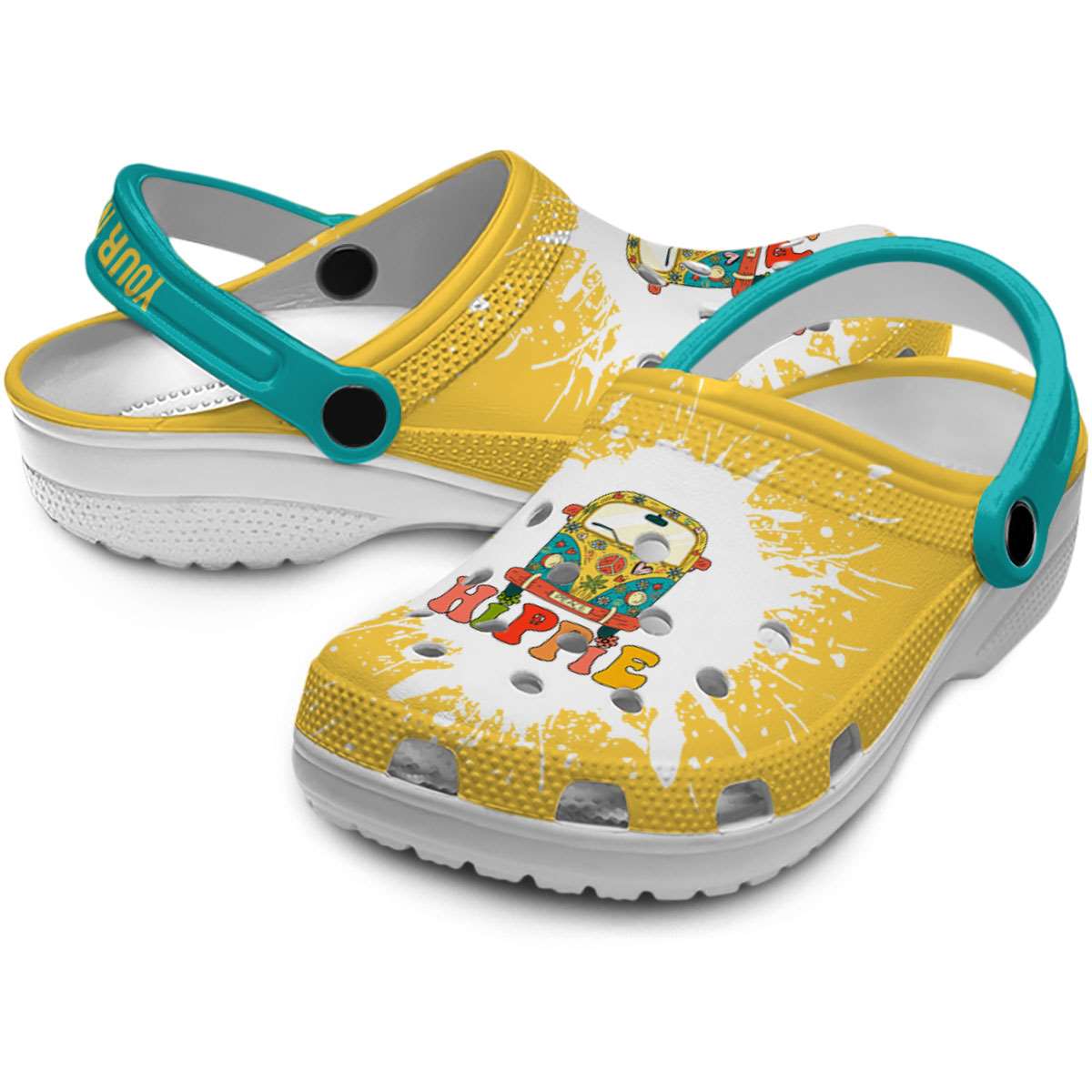 Custom Hippie Splash Art Clog - VivaCrocs