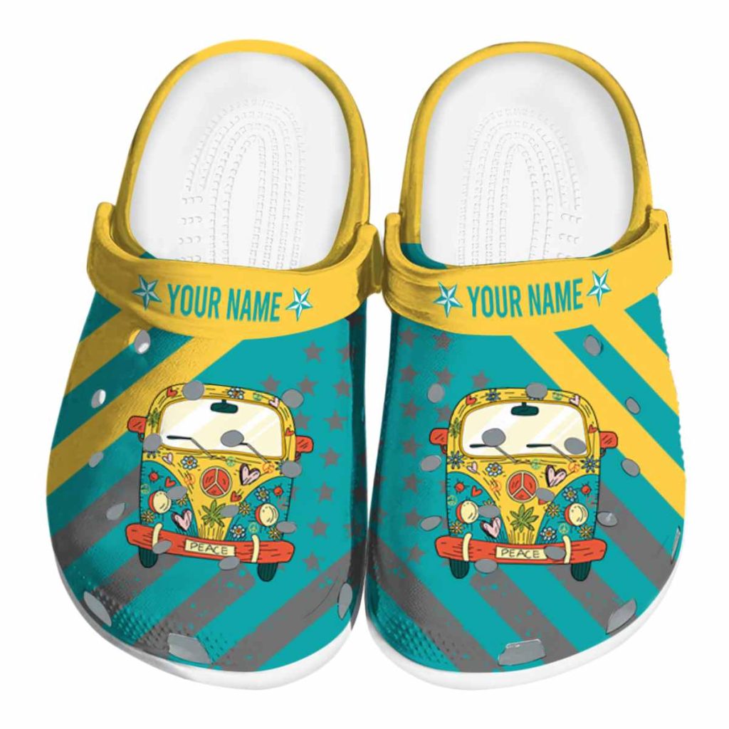 Custom Hippie Star-Spangled Graphic Clog - VivaCrocs