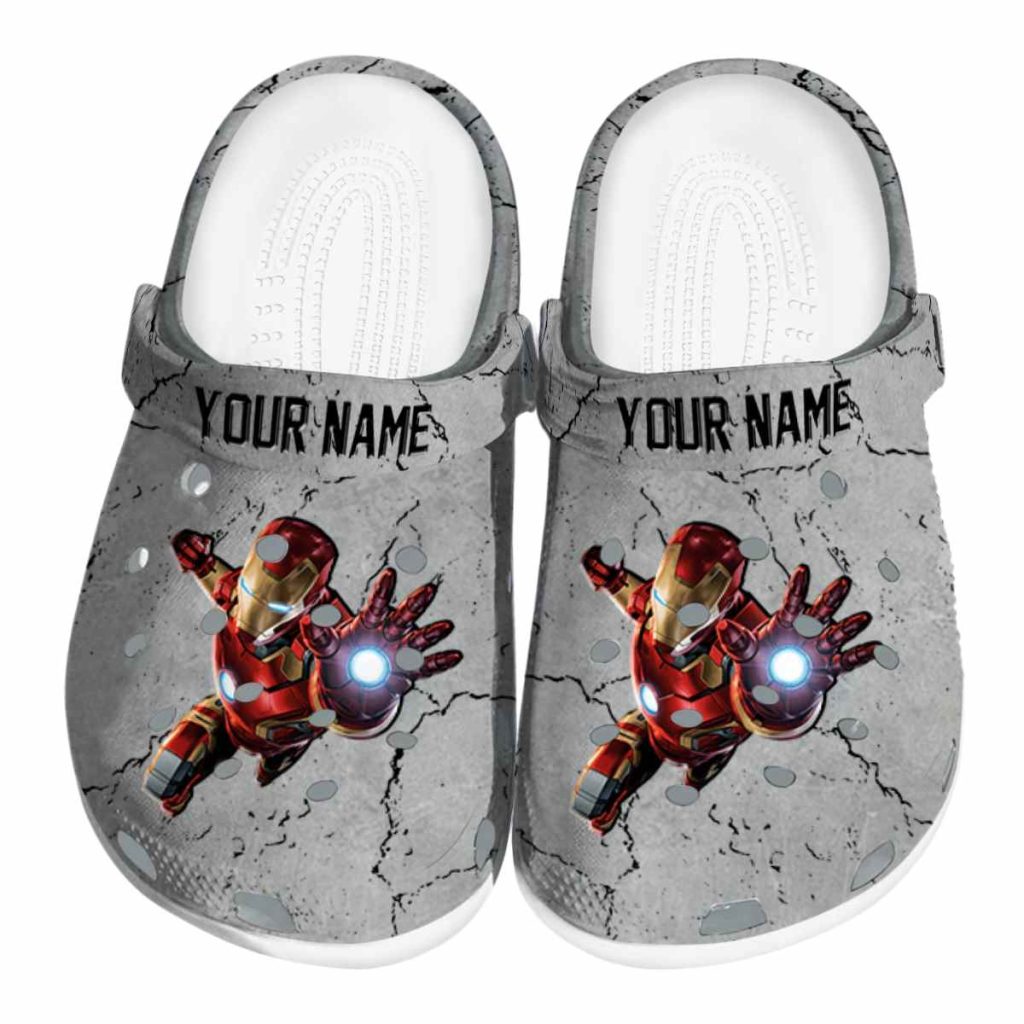 Custom Iron Man Cracked Texture Clog - VivaCrocs