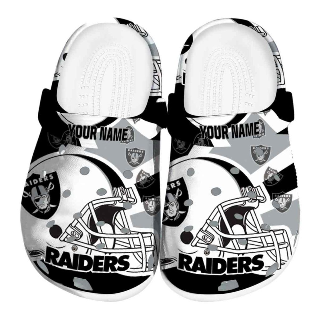 Custom Las Vegas Raiders Football Helmet Clog - VivaCrocs