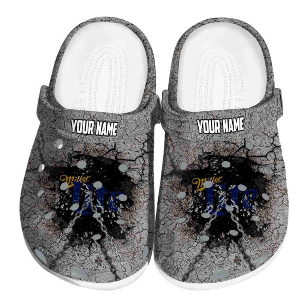 Custom Miller Lite Cracked Ground Texture Clog - VivaCrocs