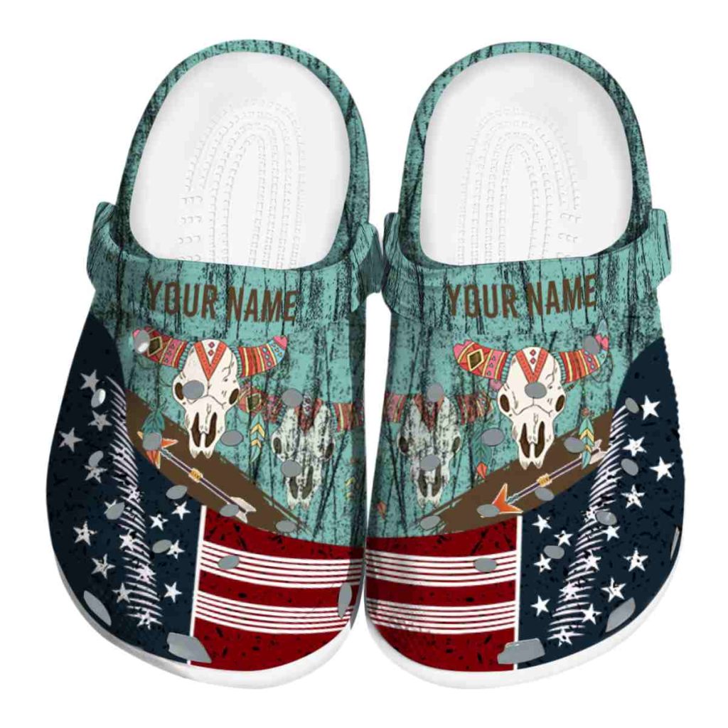 Custom Native American Star-Spangled Side Pattern Clog - VivaCrocs