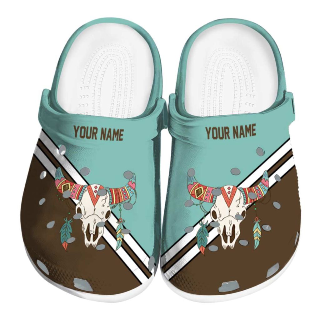 Custom Native American Striped Accents Clog - VivaCrocs