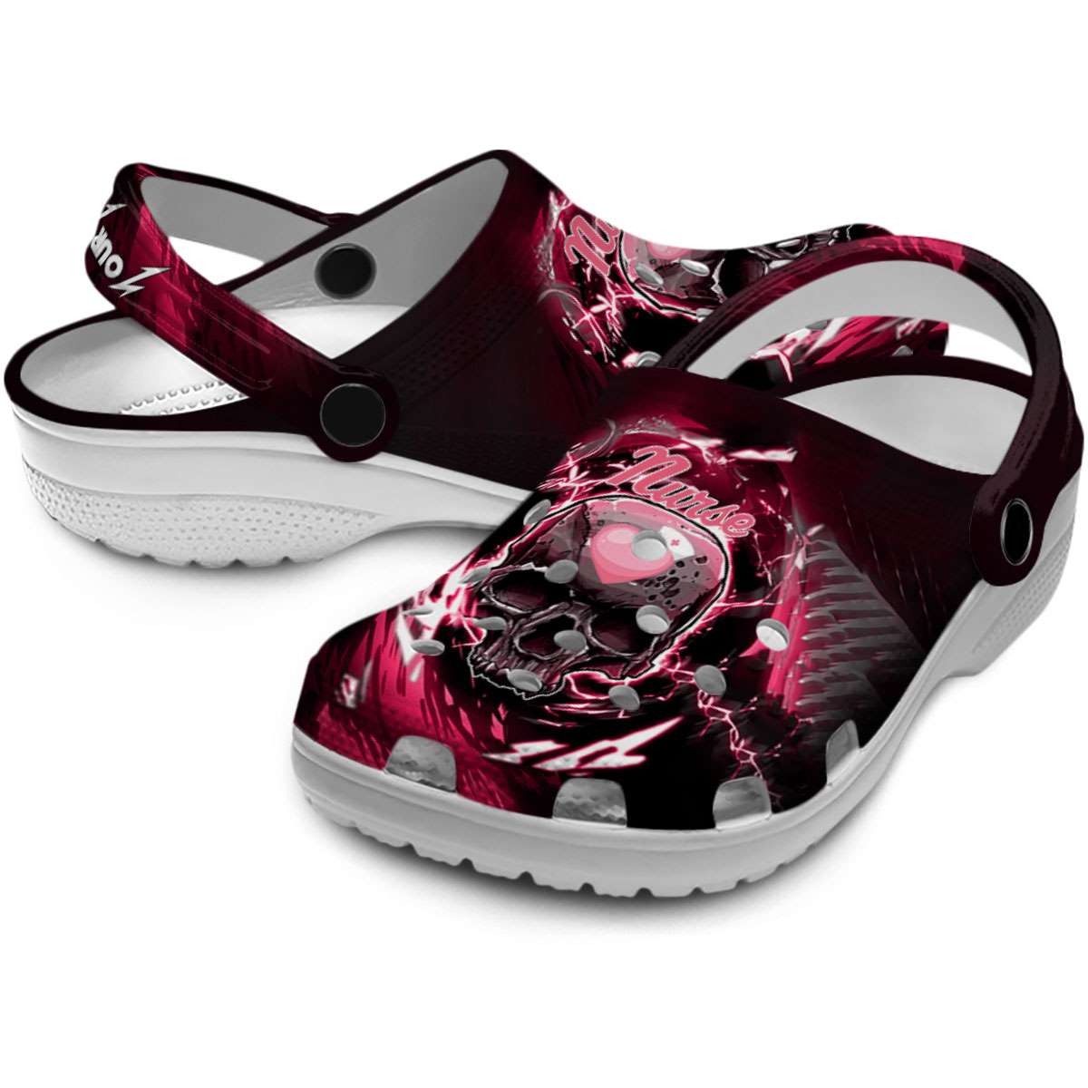 Custom Nurse Gothic Skull Clog - VivaCrocs