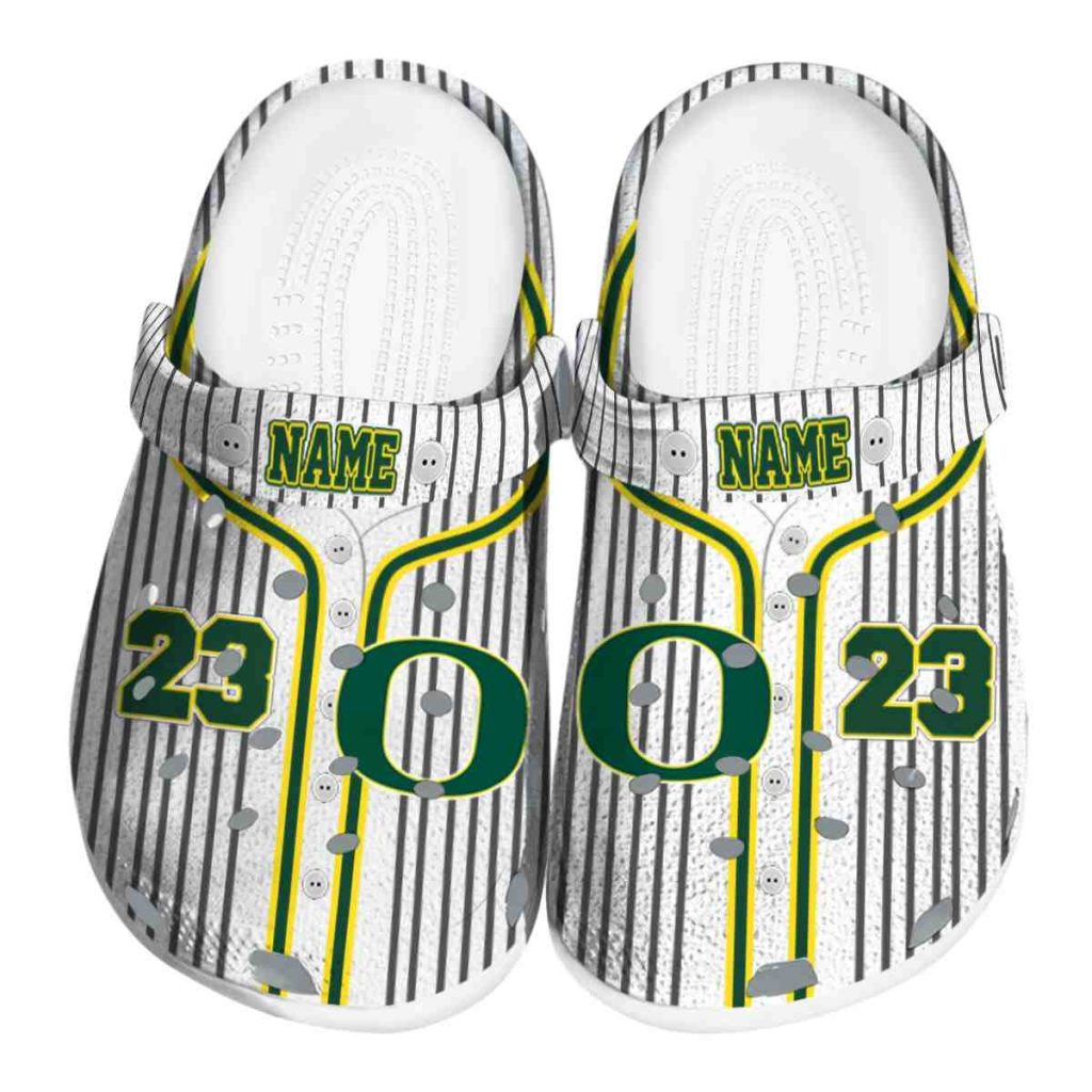 Custom Oregon Ducks Pinstripe Pattern Clog - VivaCrocs