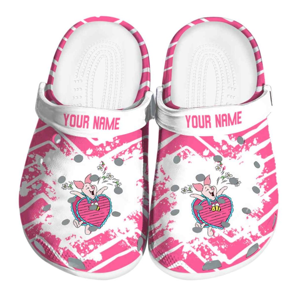 Custom Piglet Zigzag Paint Burst Clog - VivaCrocs