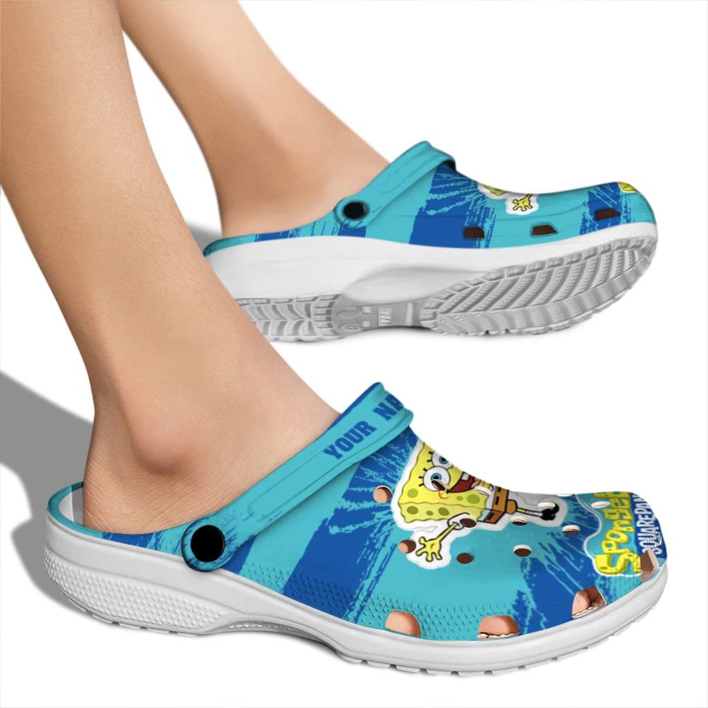Custom Spongebob Paint Splatter Graphics Clog - VivaCrocs
