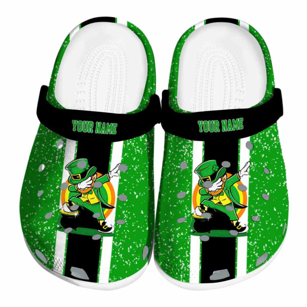 Custom St. Patrick's Day Vertical Stripes Clog - VivaCrocs