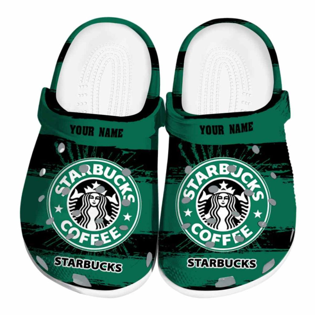 Custom Starbucks Paint Splatter Graphics Clog - VivaCrocs