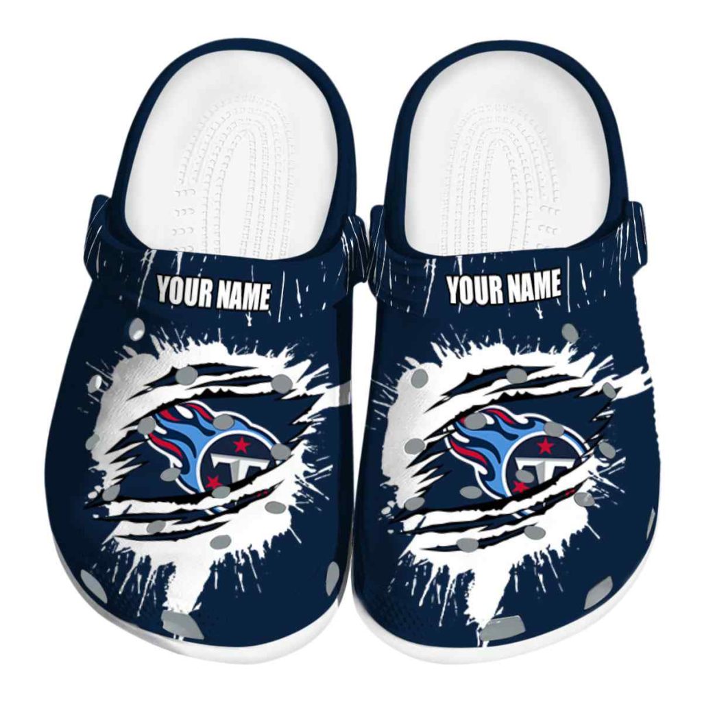 Custom Tennessee Titans Splash Motif Background Clog - VivaCrocs