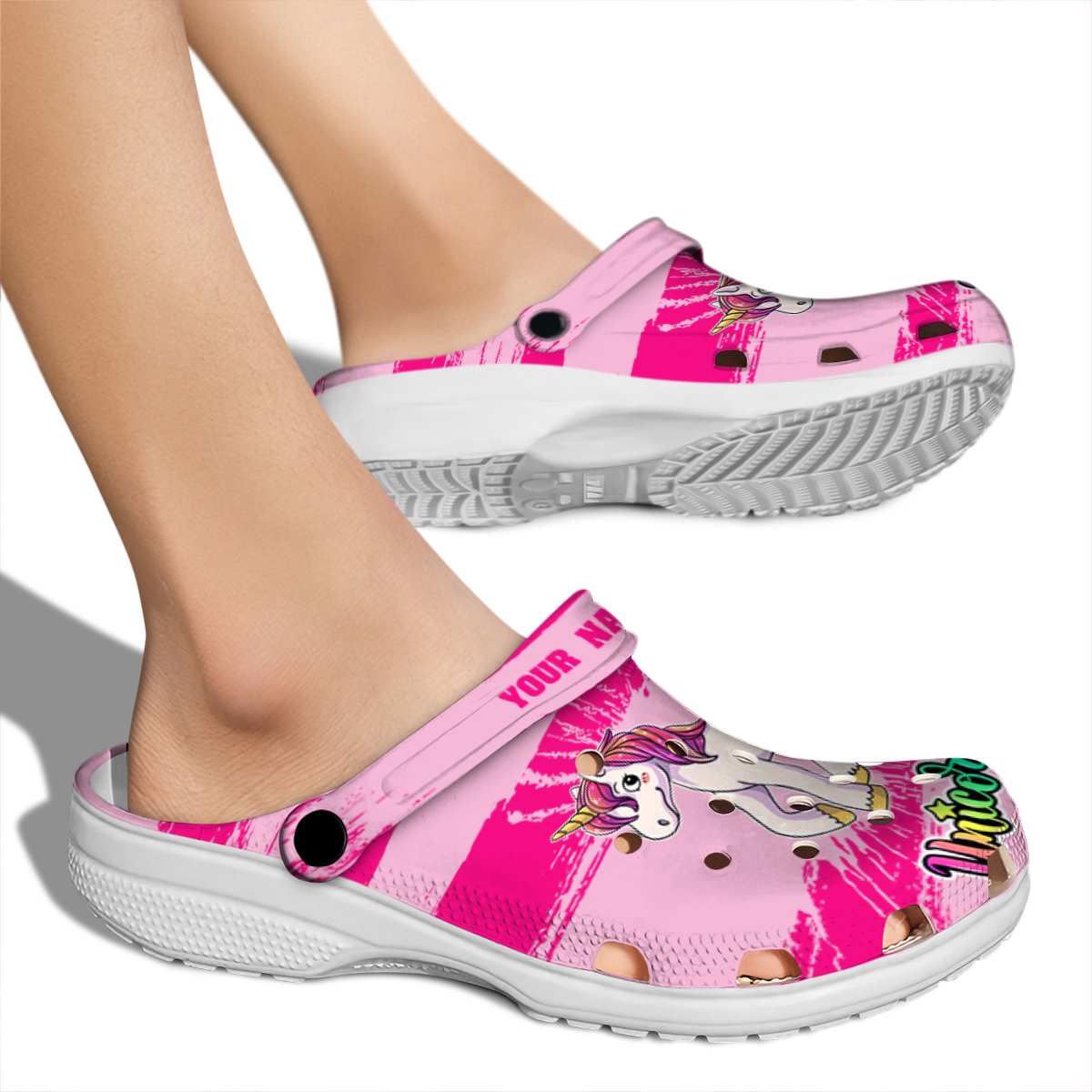 Custom Unicorn Paint Splatter Graphics Clog - VivaCrocs