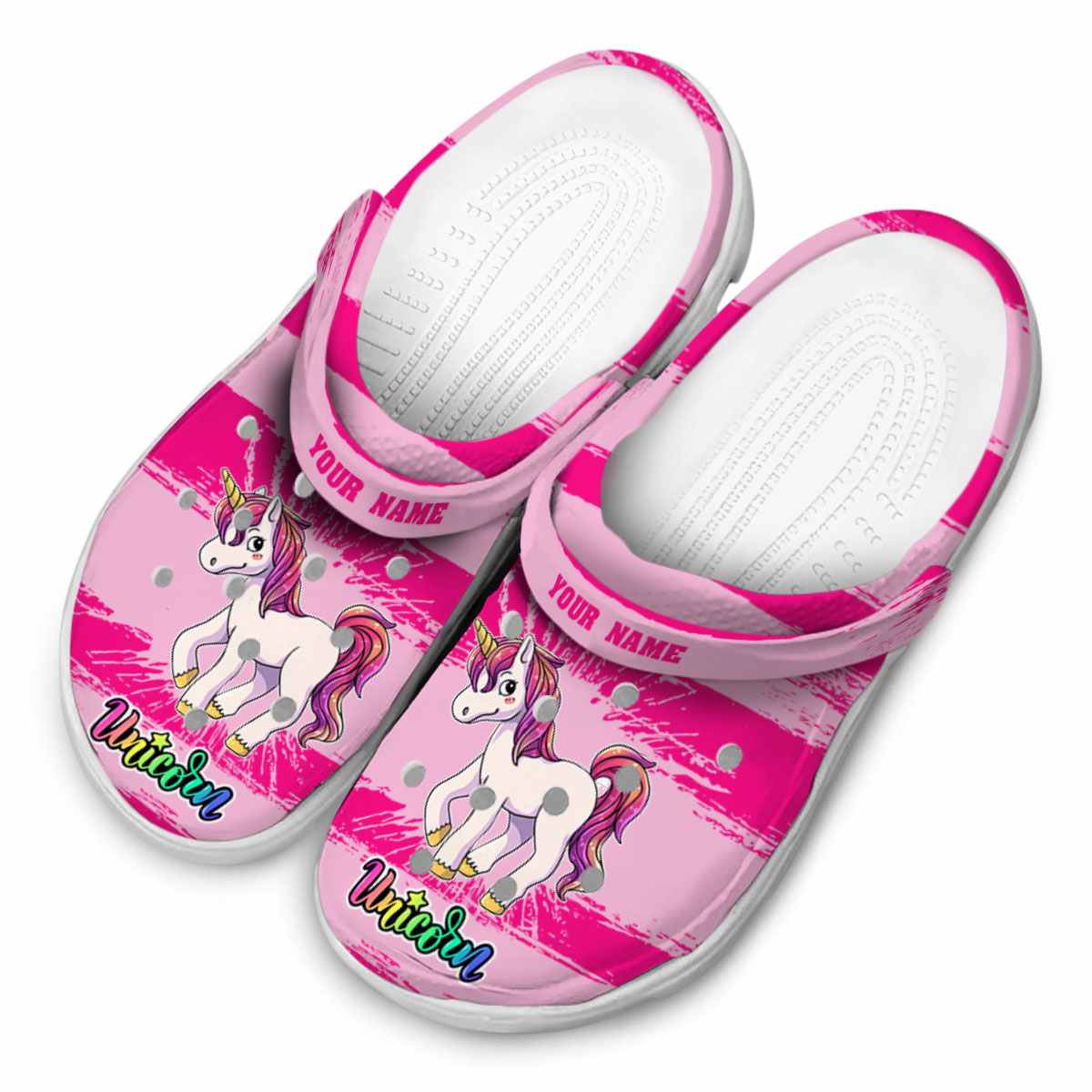 Custom Unicorn Paint Splatter Graphics Clog - VivaCrocs