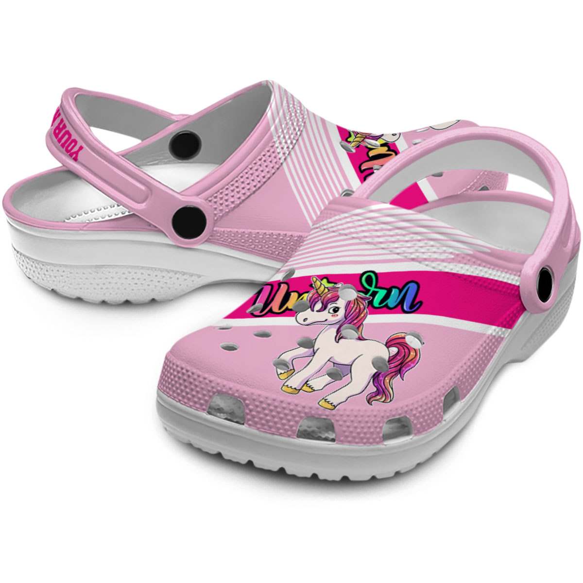 Custom Unicorn Vibrant Dual-Tone Clog - VivaCrocs