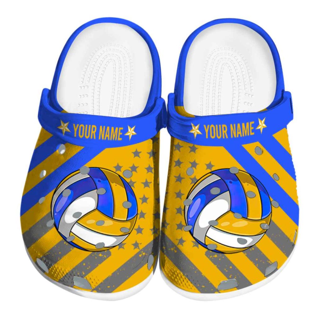 Custom Volleyball Star-Spangled Graphic Clog - VivaCrocs