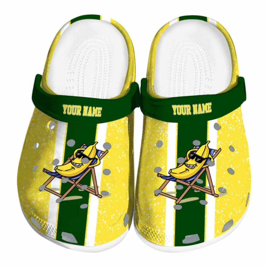 Customized Banana Vertical Stripes Clog - VivaCrocs
