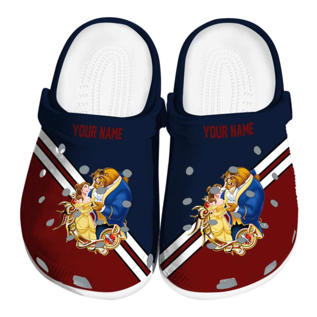Customized Beauty And The Beast Striped Accents Clog - VivaCrocs