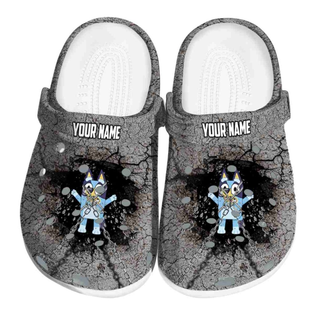 Customized Bluey Cracked Ground Texture Clog - VivaCrocs