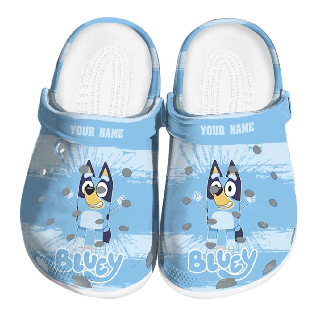 Customized Bluey Paint Splatter Graphics Clog - VivaCrocs