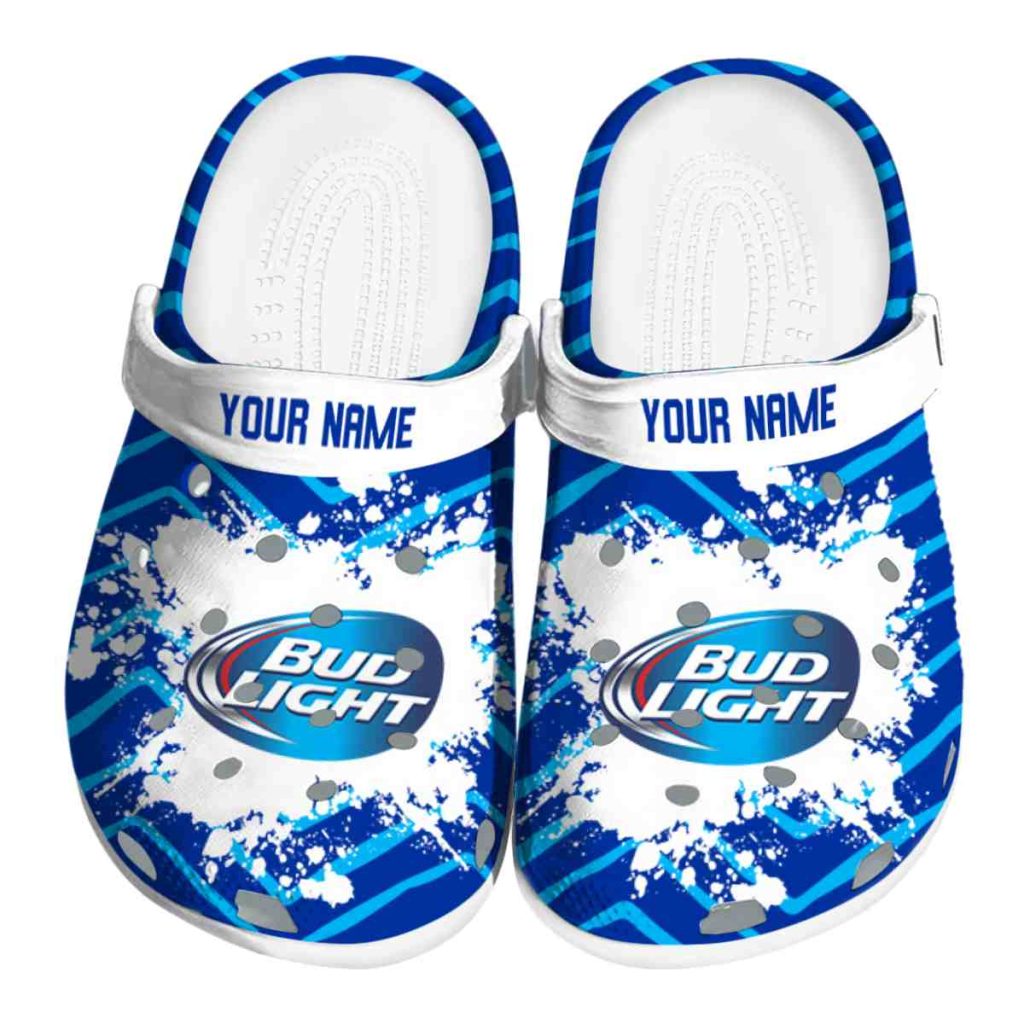 Customized Bud Light Zigzag Paint Burst Clog - VivaCrocs