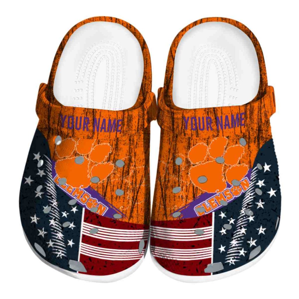 Customized Clemson Tigers Star-Spangled Side Pattern Clog - VivaCrocs
