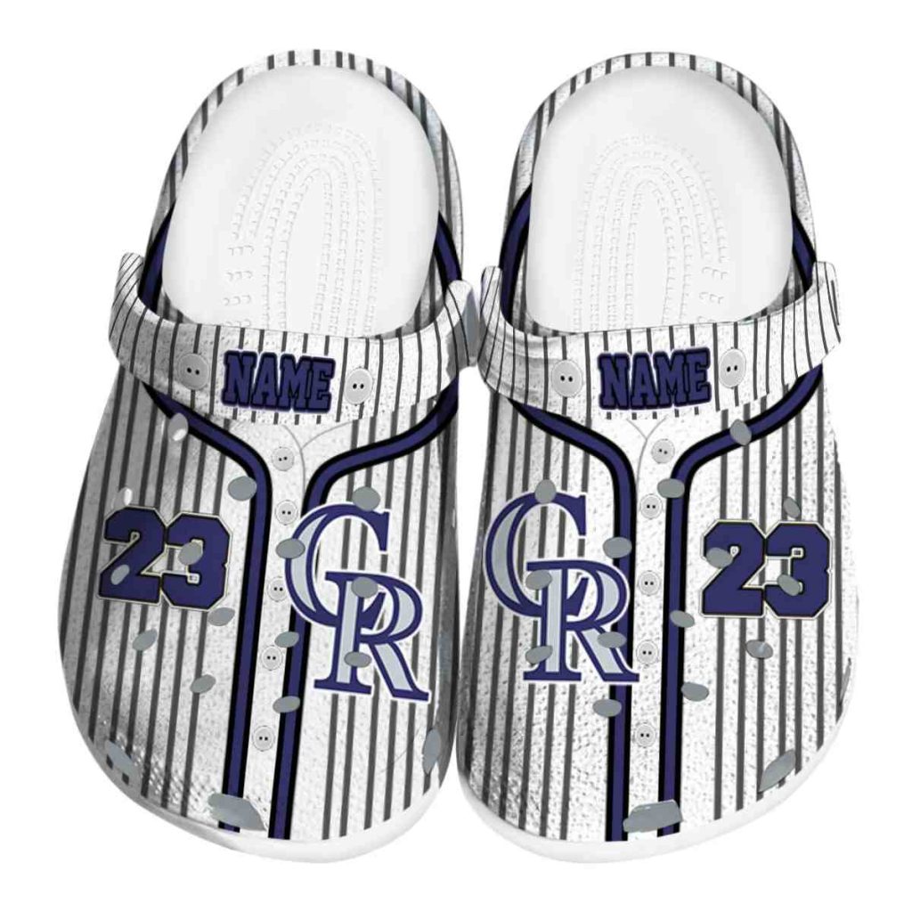 Customized Colorado Rockies Pinstripe Pattern Clog - VivaCrocs