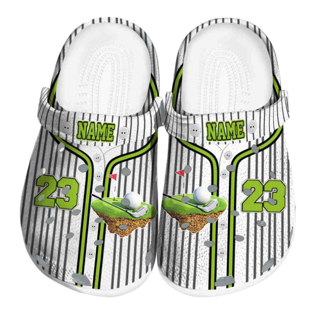 Customized Golf Pinstripe Pattern Clog - VivaCrocs