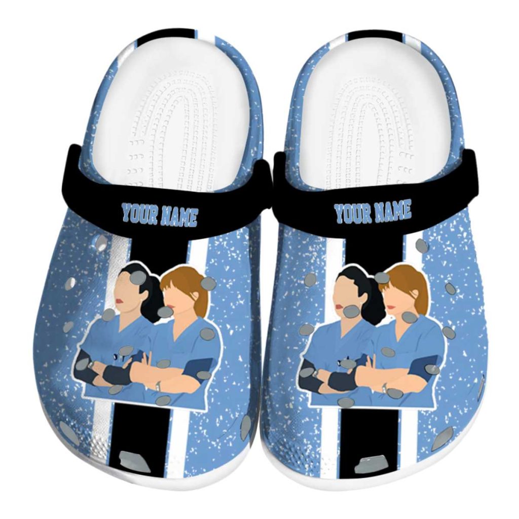 Customized Grey Anatomy Vertical Stripes Clog - VivaCrocs