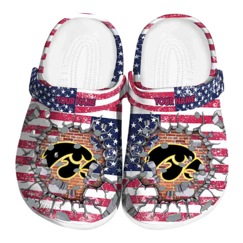 Customized Iowa Hawkeyes Freedom Splinter Clog - VivaCrocs