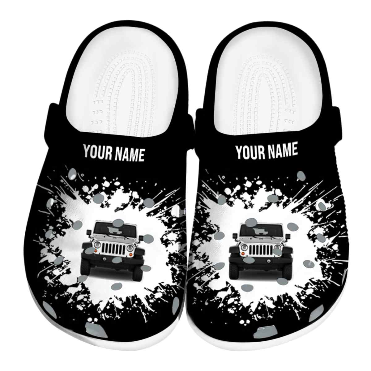 Customized Jeep Splatter Background Clog - VivaCrocs