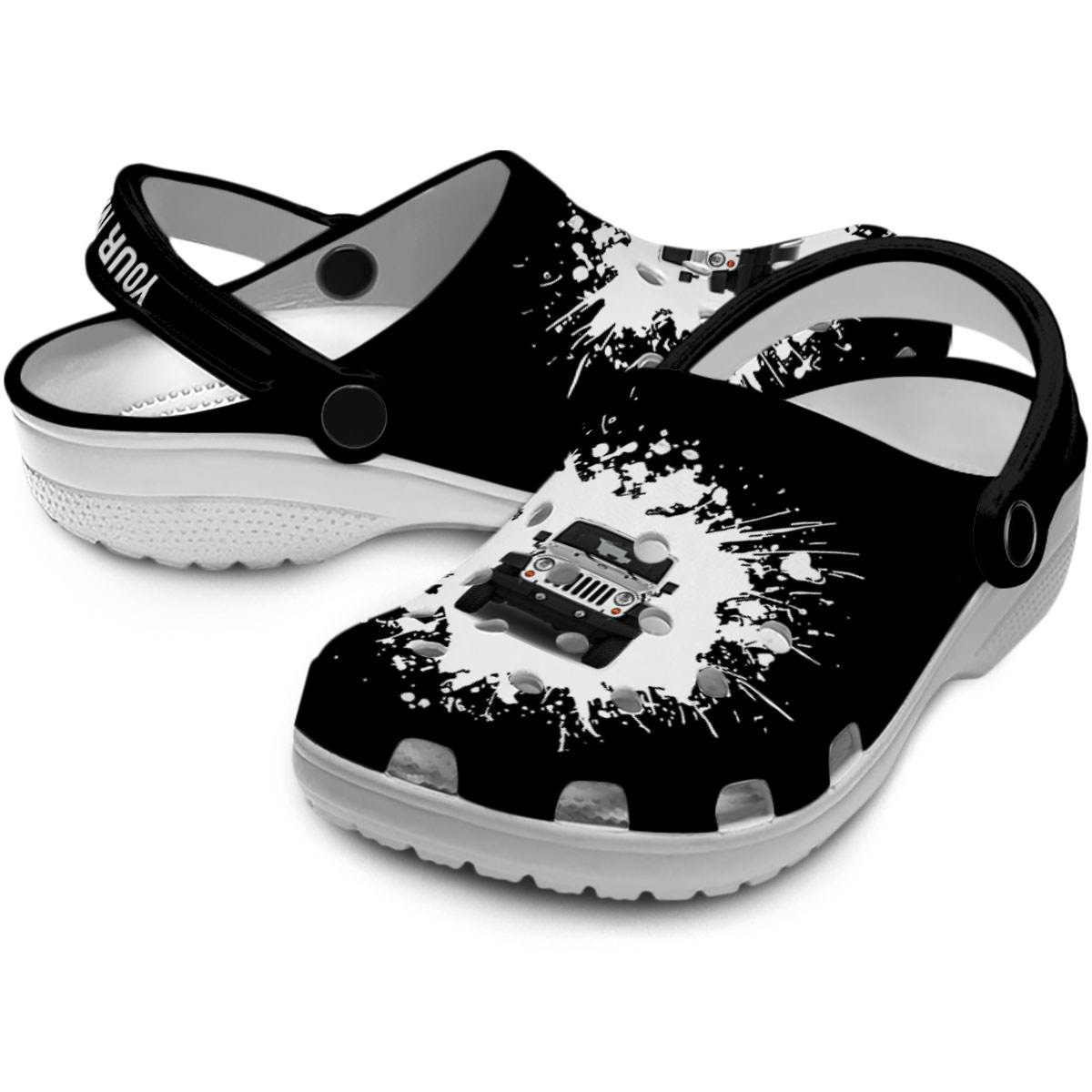 Customized Jeep Splatter Background Clog - VivaCrocs