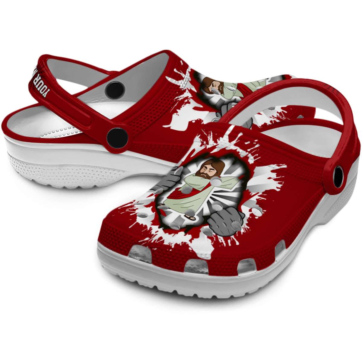 Customized Jesus Gripping Hand Clog - VivaCrocs
