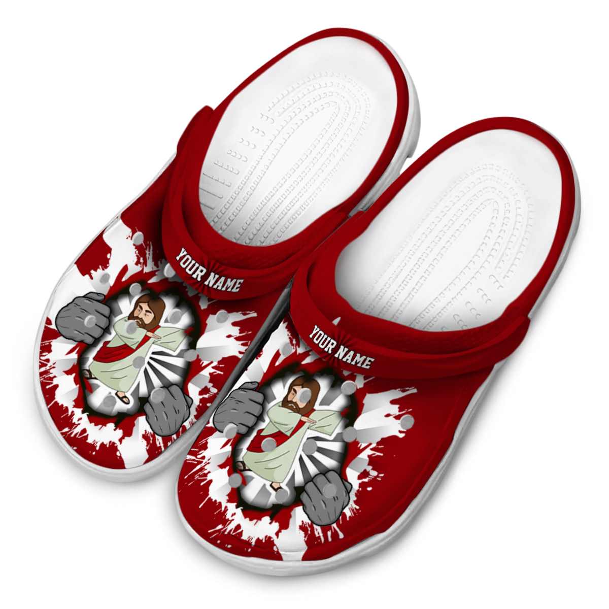 Customized Jesus Gripping Hand Clog - VivaCrocs