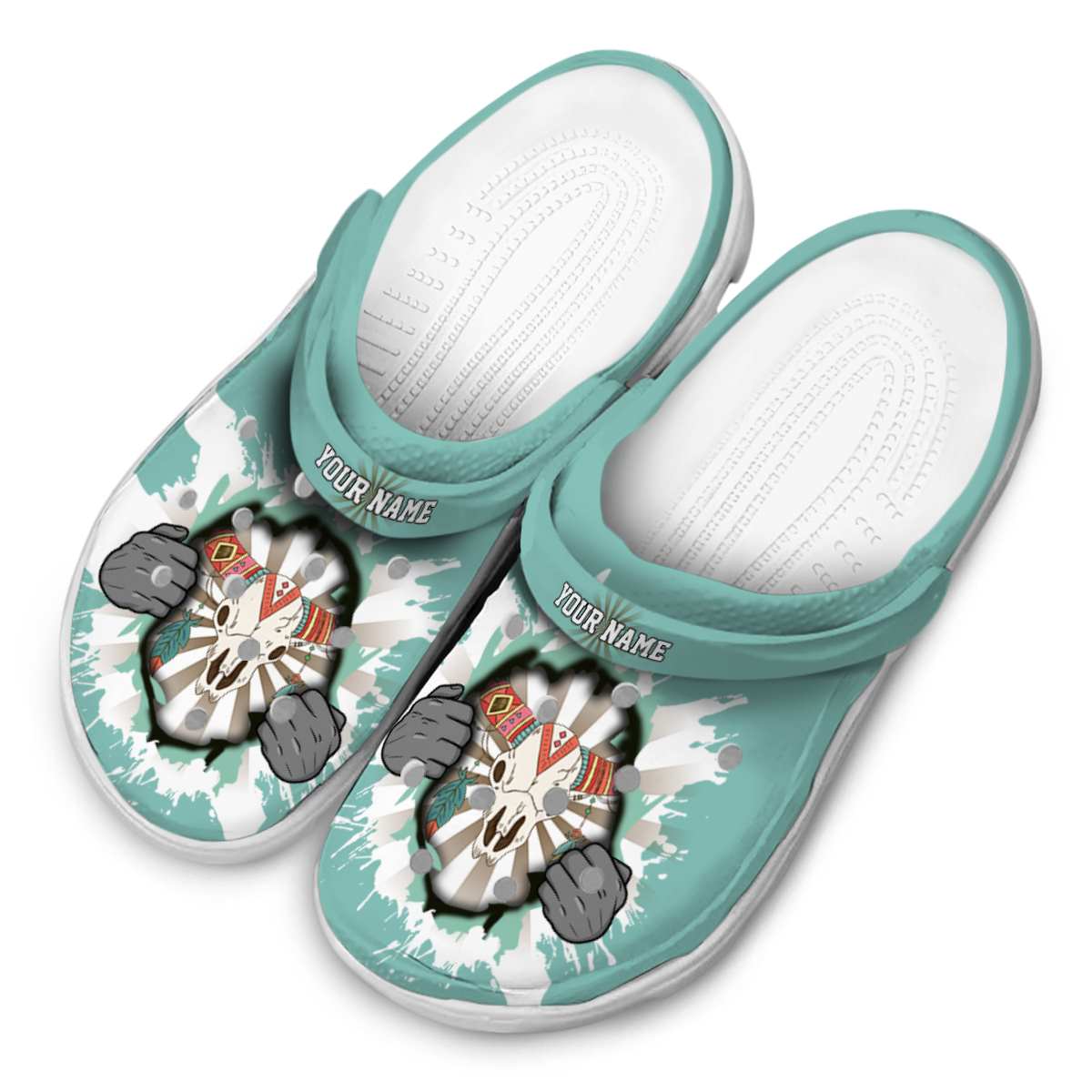 Customized Native American Gripping Hand Clog - VivaCrocs