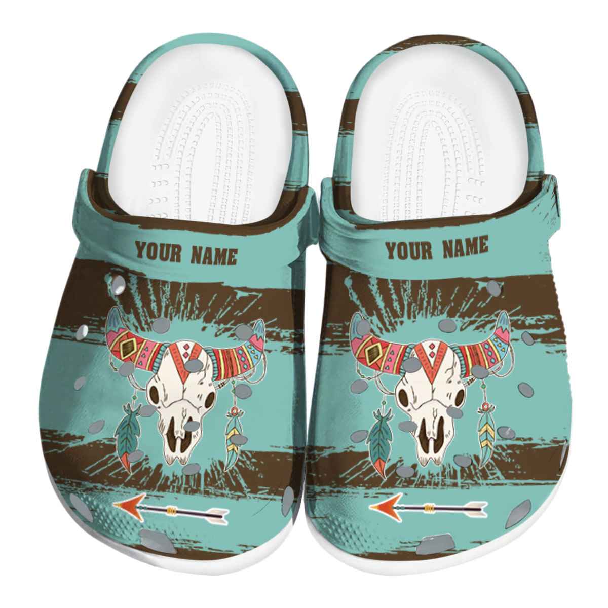 Customized Native American Paint Splatter Graphics Clog - VivaCrocs