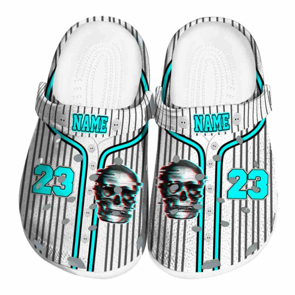 Customized Skull Pinstripe Pattern Clog - VivaCrocs